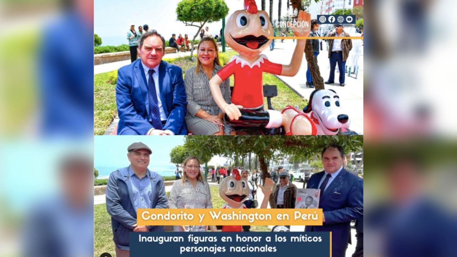 Inauguran figuras de los personajes nacionales Condorito y Washington ...